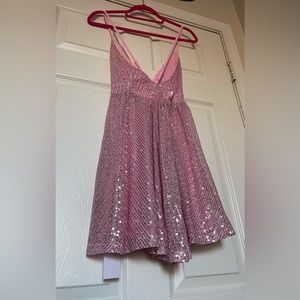 SHEIN | Dresses | Nwt Pink Sparkly Sequin Sequence Mini Party Dress ...